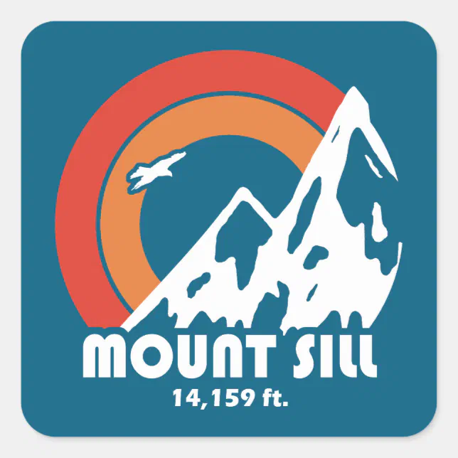 Mount Sill California Sun Eagle Square Sticker | Zazzle