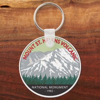 Mount St Helens National Volcanic Monument Vintage Keychain | Zazzle
