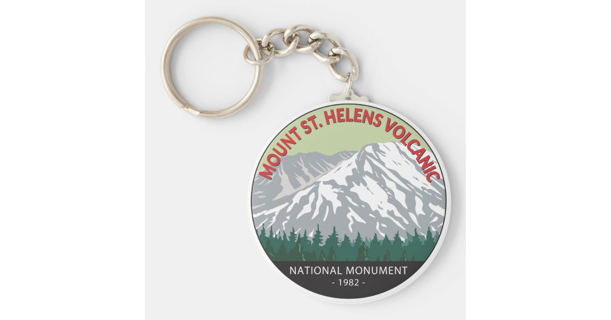 Mount St Helens National Volcanic Monument Vintage Keychain | Zazzle.com