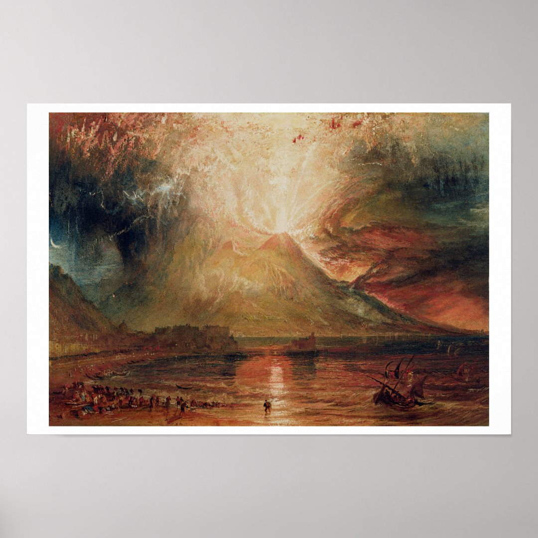 Mount Vesuvius in Eruption, 1817 (w/c on paper) Poster | Zazzle