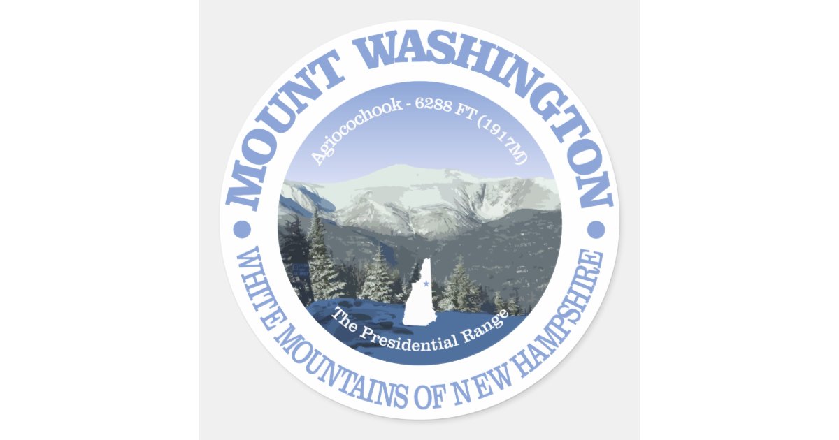 Mount Washington Classic Round Sticker | Zazzle