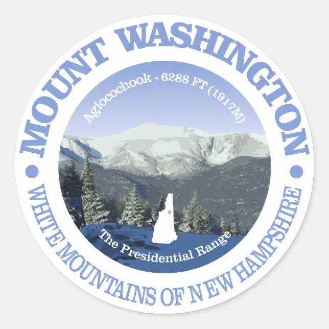 Mount Washington Classic Round Sticker | Zazzle
