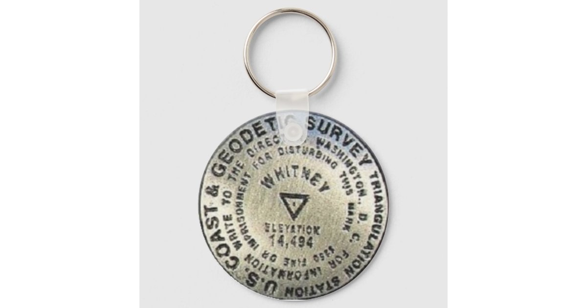 Mount Whitney Summit Benchmark Keychain | Zazzle