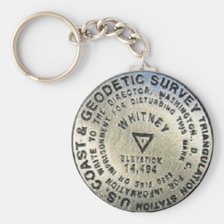 Mount Whitney Summit Benchmark Keychain | Zazzle