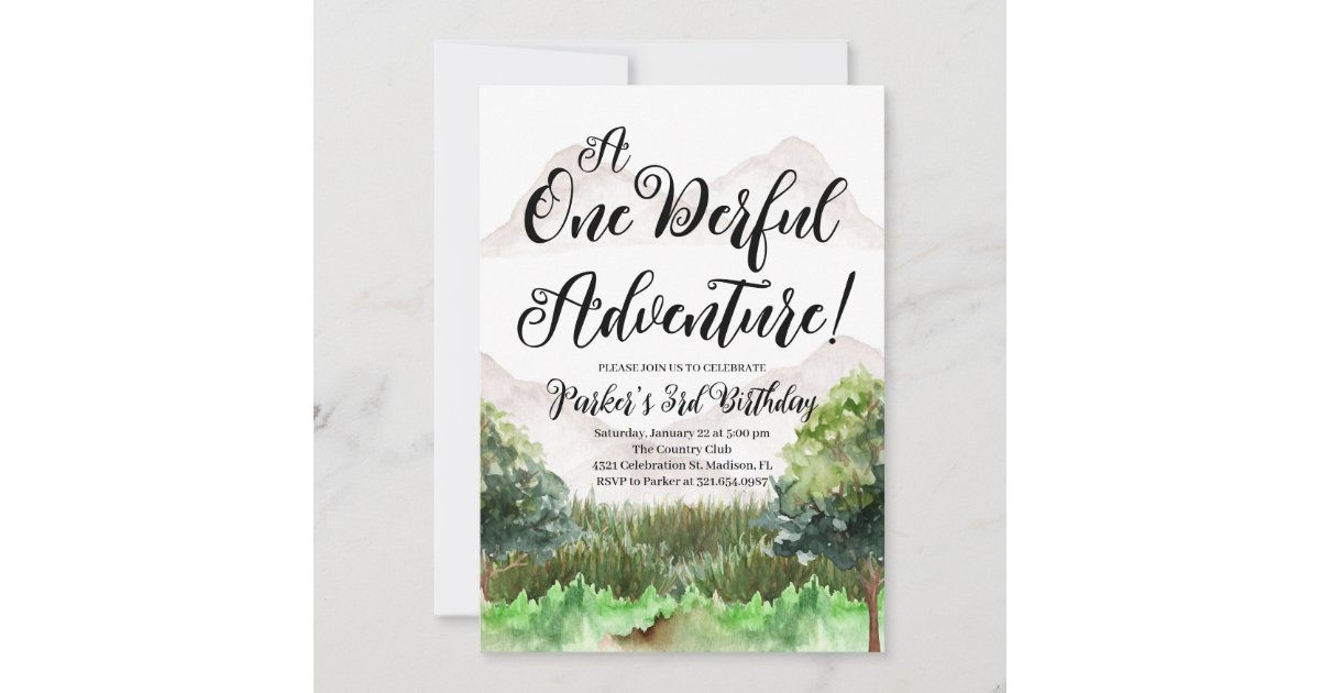 Mountain Adventure Birthday, Camping, Mountain Invitation | Zazzle