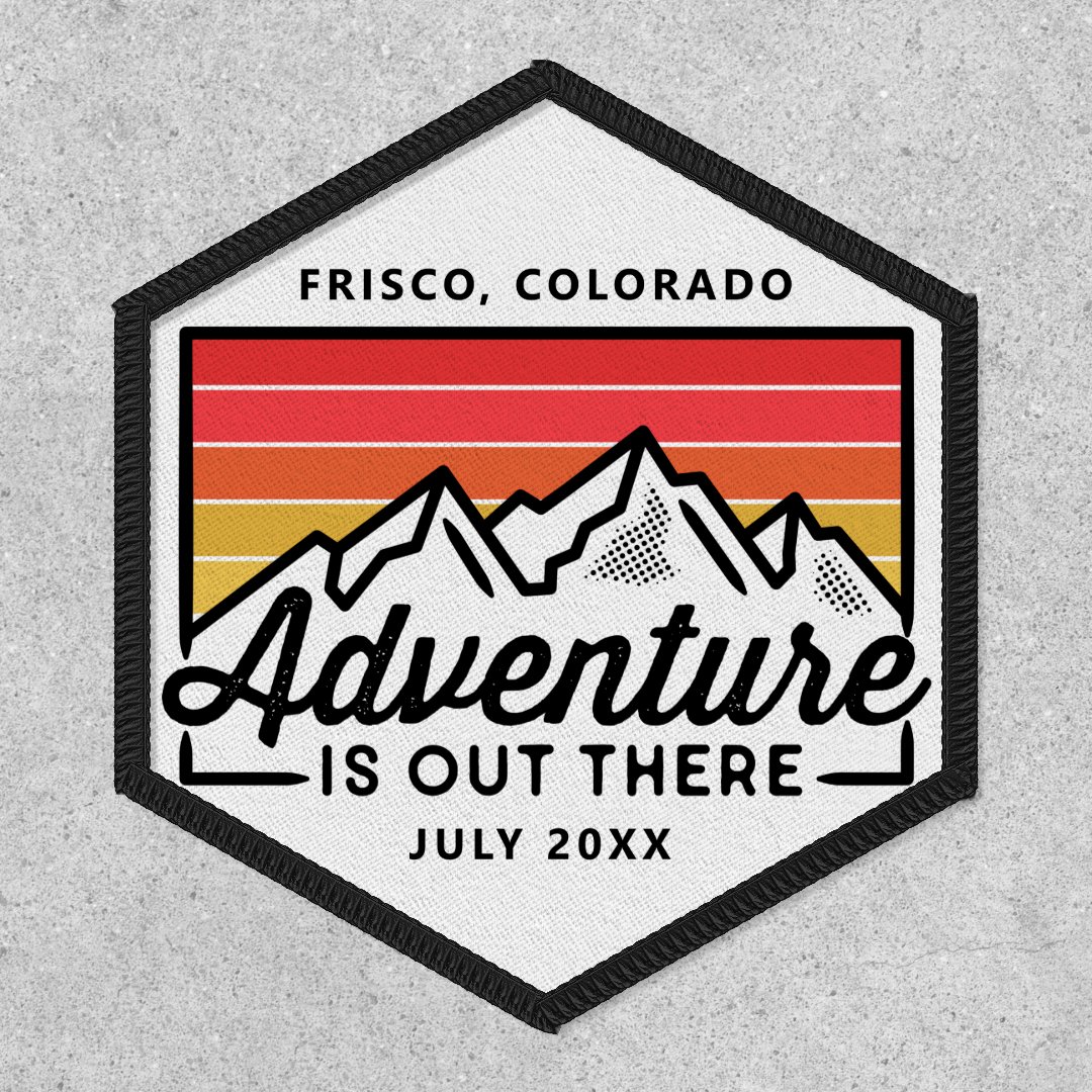 Mountain Adventure Hiking Camping Trip Custom Patch | Zazzle