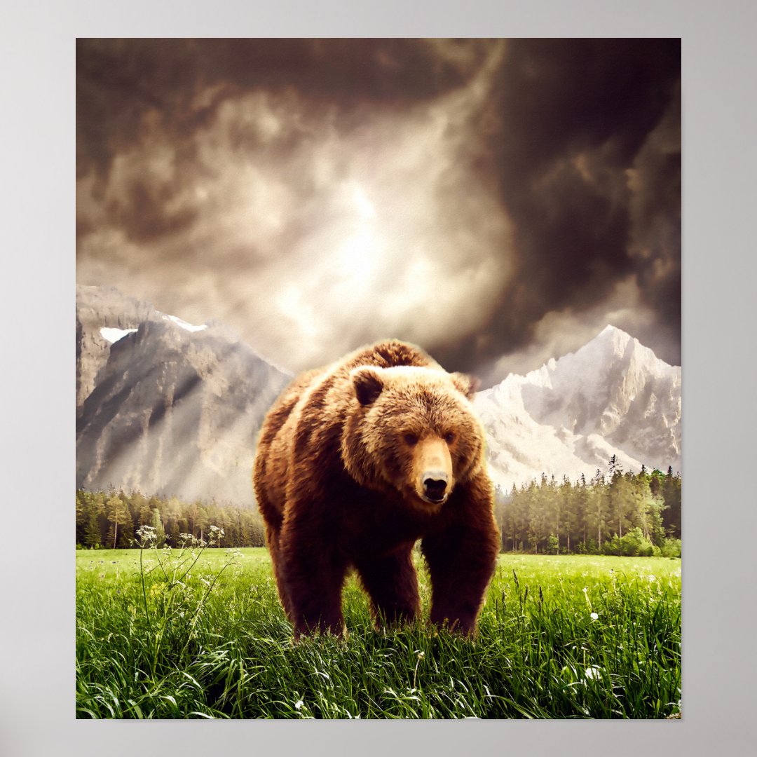 Mountain Bear Poster | Zazzle