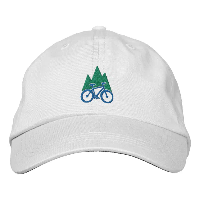 Mountain Bike And Mountains Embroidered Baseball Cap | Zazzle