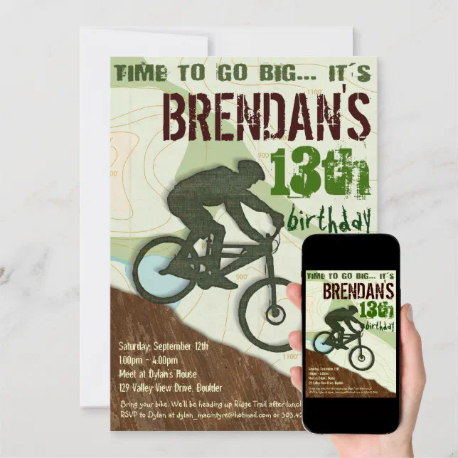 Mountain Bike - Bike Party Invitation | Zazzle
