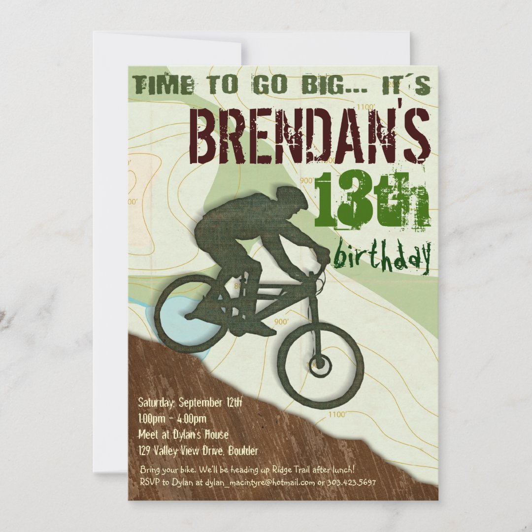 Mountain Bike - Bike Party Invitation | Zazzle