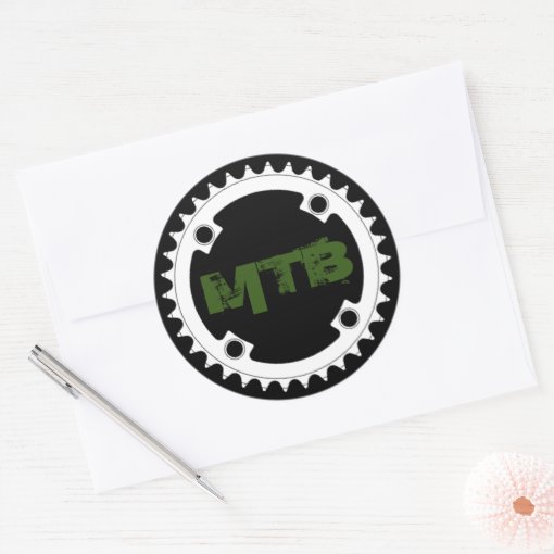 Mountain bike chainring classic round sticker | Zazzle