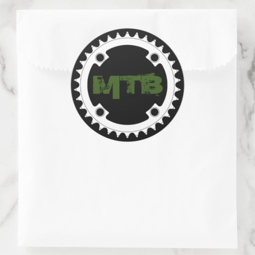 Mountain bike chainring classic round sticker | Zazzle