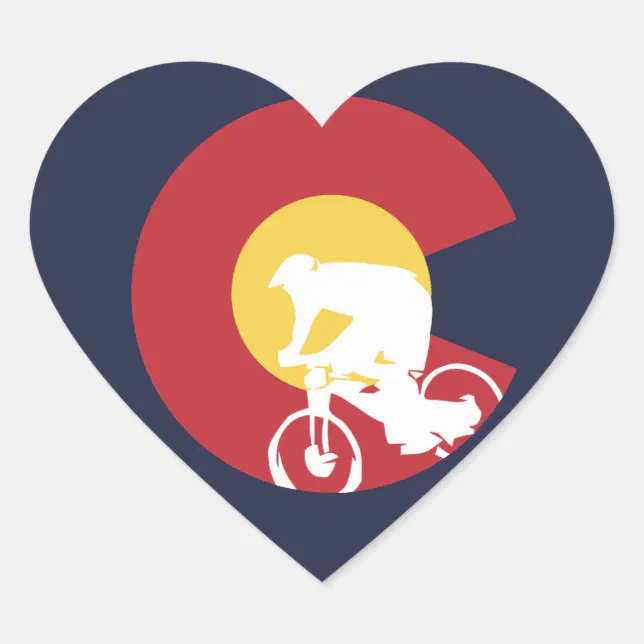 Mountain Bike Colorado Heart Sticker | Zazzle
