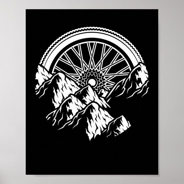 Mountain Bike Cycling Bicycle Wheel Mountains Poster | Zazzle