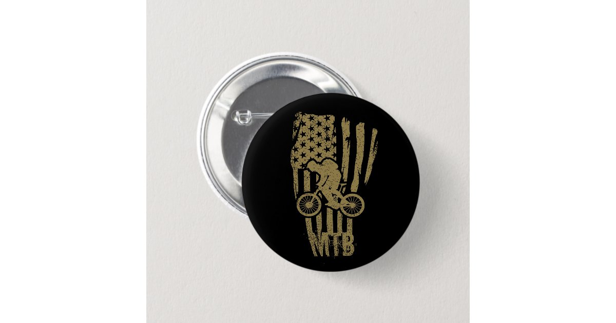 Mountain bike mtb rider button | Zazzle