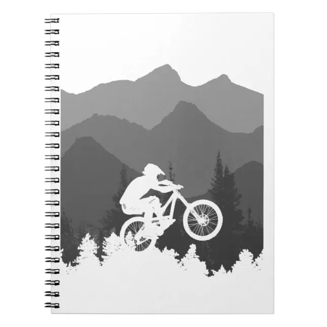 Mountain bike silhouette for the MTB fanatic Notebook | Zazzle