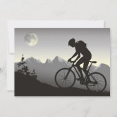 Mountain Bike with Full Moon Biking Birthday Invitation | Zazzle