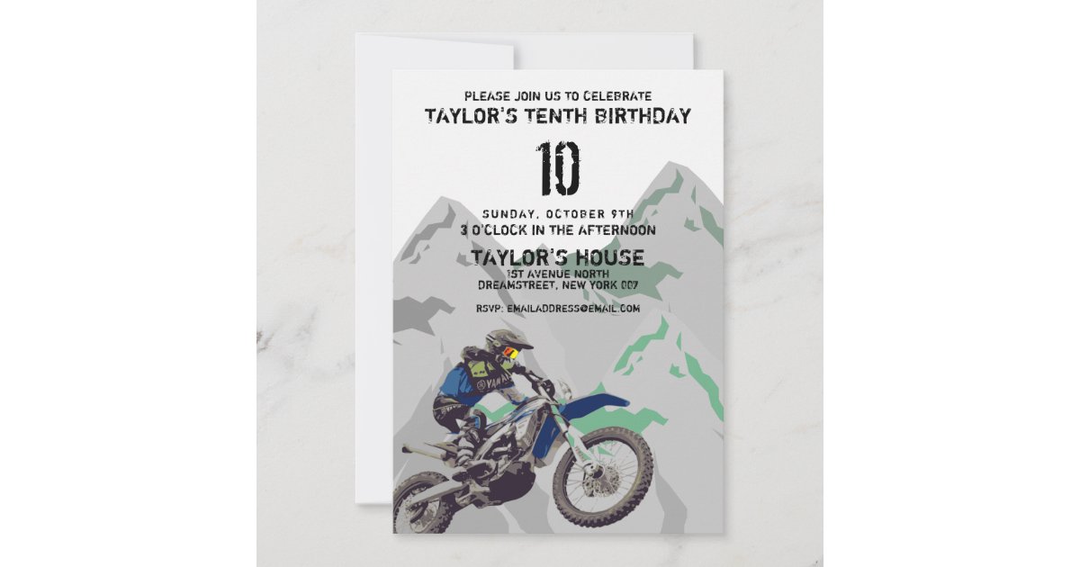 Mountain Biking Adventure Custom Birthday Party Invitation | Zazzle