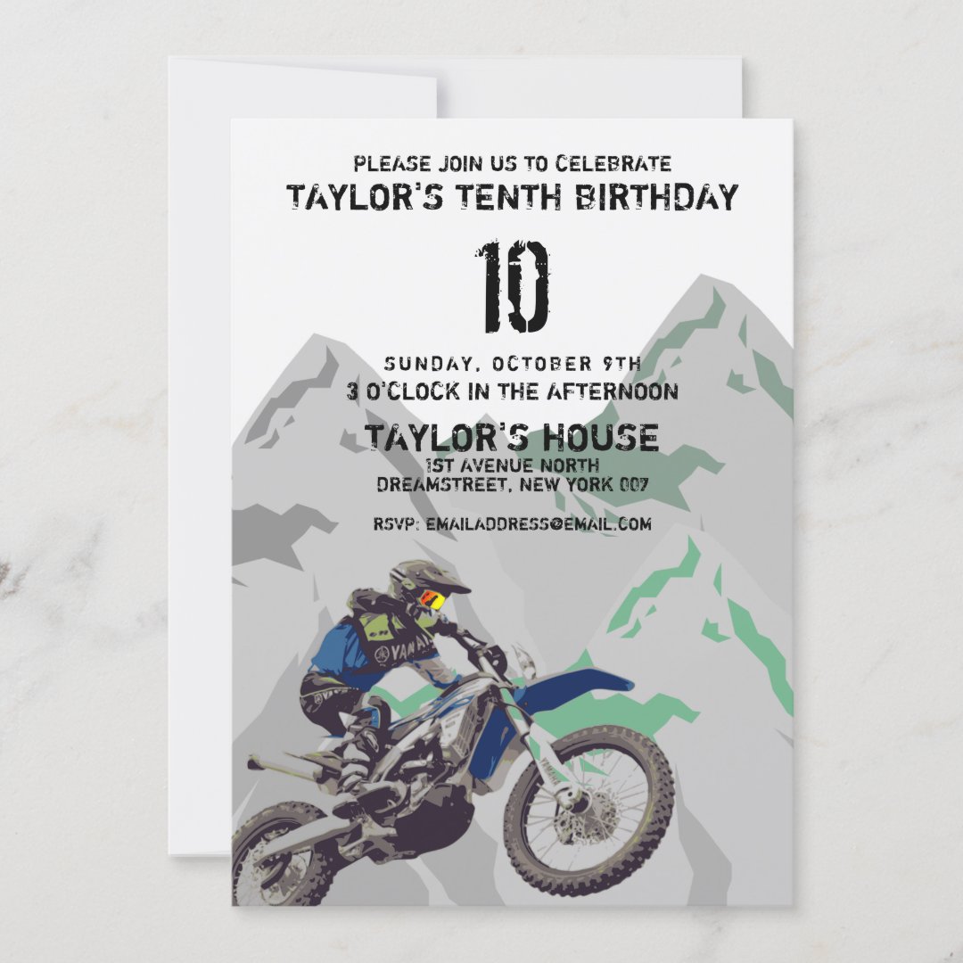 Mountain Biking Adventure Custom Birthday Party Invitation | Zazzle