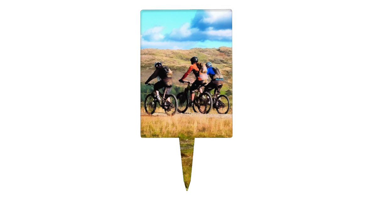 MOUNTAIN BIKING CAKE TOPPER | Zazzle