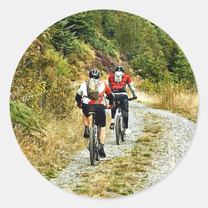 MOUNTAIN BIKING CLASSIC ROUND STICKER | Zazzle.com