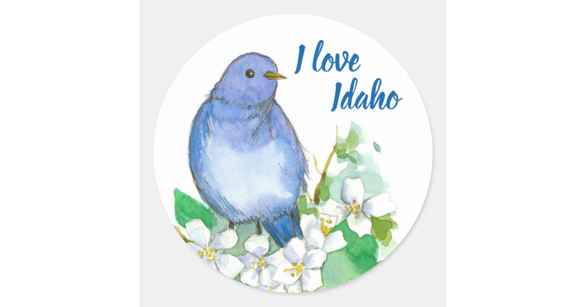 Mountain Bluebird I Love Idaho Classic Round Sticker | Zazzle