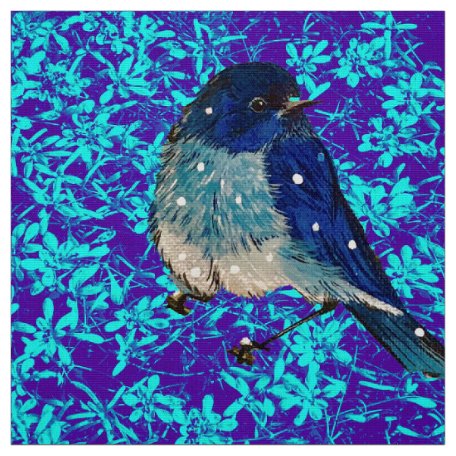 Beautiful Mountain Bluebird Fabric | Zazzle