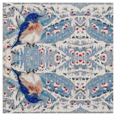 Beautiful Mountain Bluebird Fabric | Zazzle
