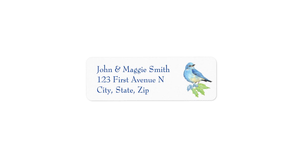 Mountain Bluebird Name Label | Zazzle