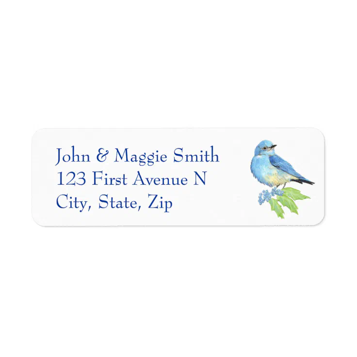 Mountain Bluebird Name Label | Zazzle