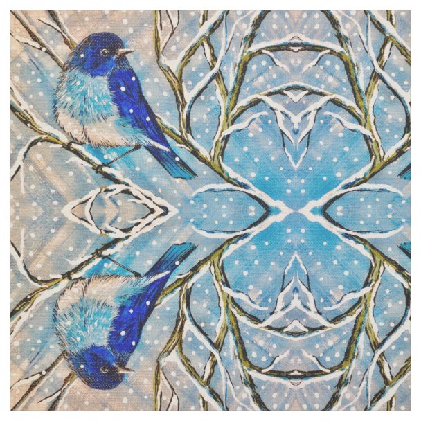 Beautiful Mountain Bluebird Fabric | Zazzle.com