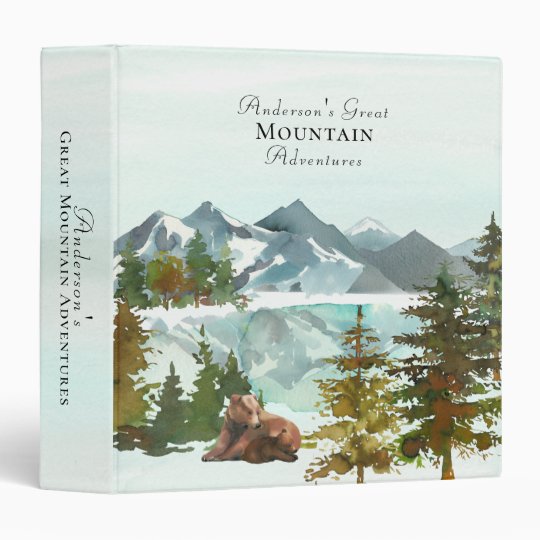 Mountain Forest Adventures Rustic Bears 3 Ring Binder | Zazzle.com