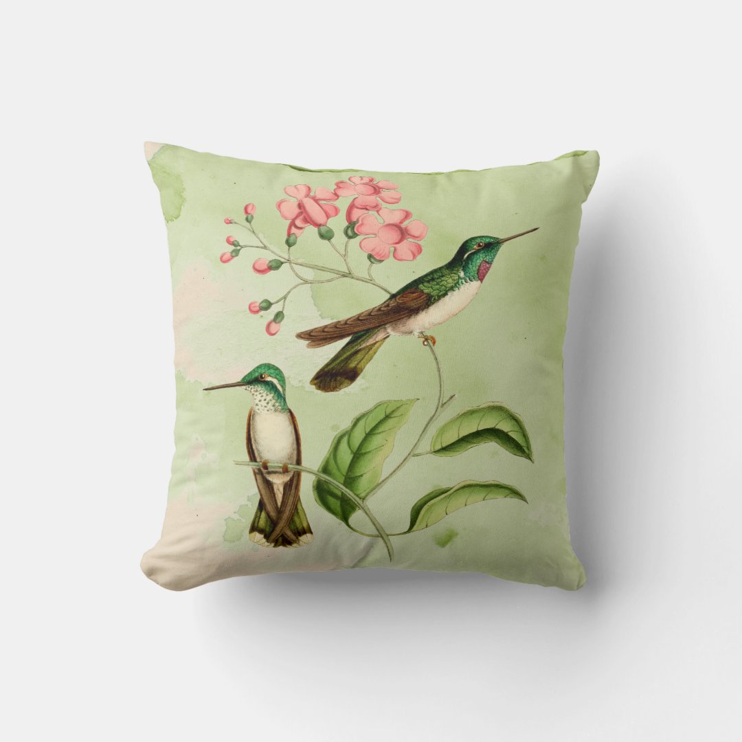 Mountain Gem Hummingbird Watercolor Throw Pillow | Zazzle