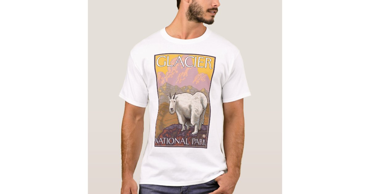 Mountain Goat - Glacier National Park, MT T-Shirt | Zazzle