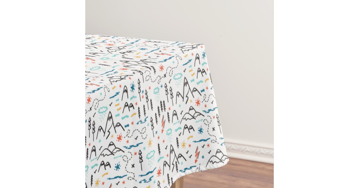 Mountain Hiking Pattern Tablecloth | Zazzle