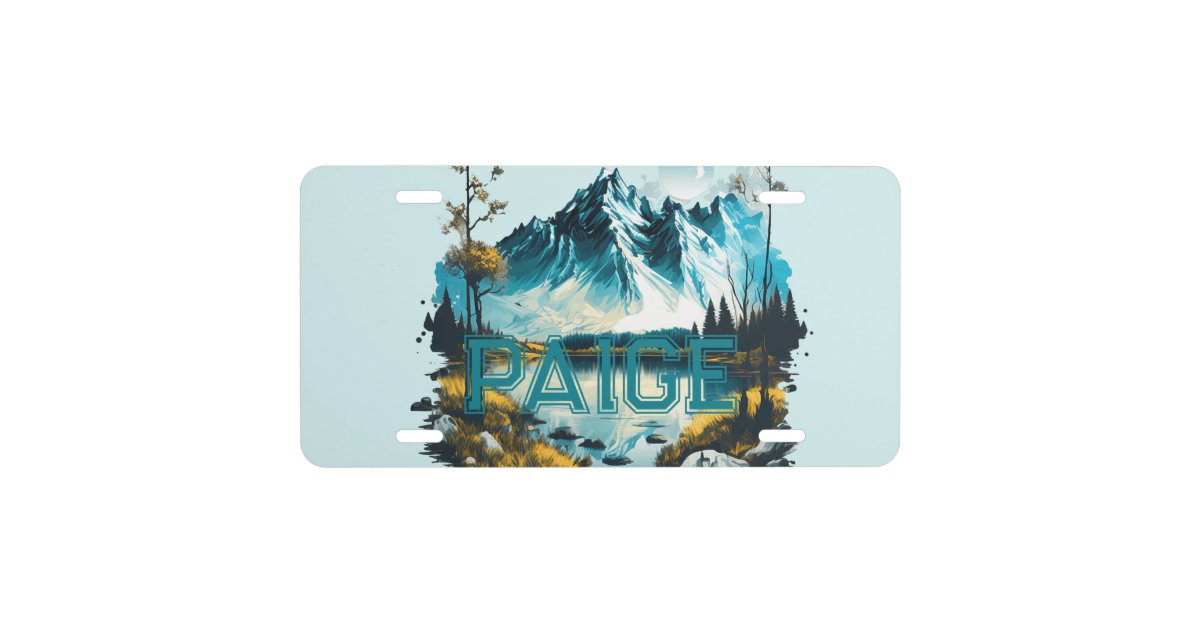 Mountain Lake Reflections-Personalized License Plate | Zazzle