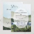 Mountain Lake River Forest Outdoor Wedding Invitation | Zazzle