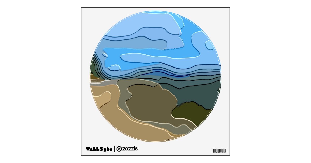 MOUNTAIN LANDSCAPE WALL STICKER | Zazzle