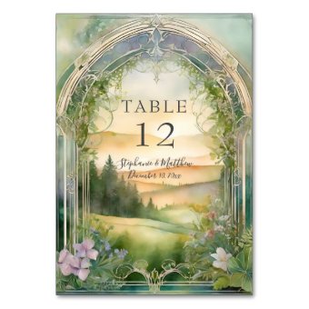 Mountain Meadow Wildflower Forest Rustic Wedding Table Number | Zazzle