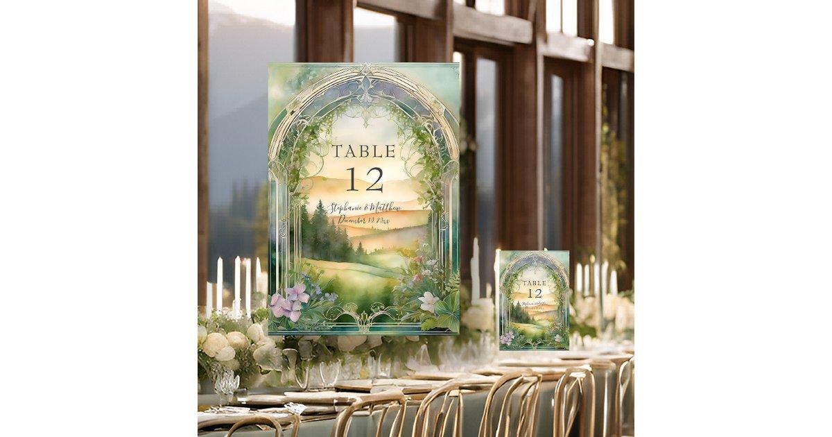 Mountain Meadow Wildflower Forest Rustic Wedding Table Number | Zazzle