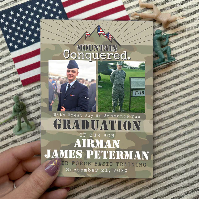 Mountain Military Basic Training Photo Graduation Announcement | Zazzle