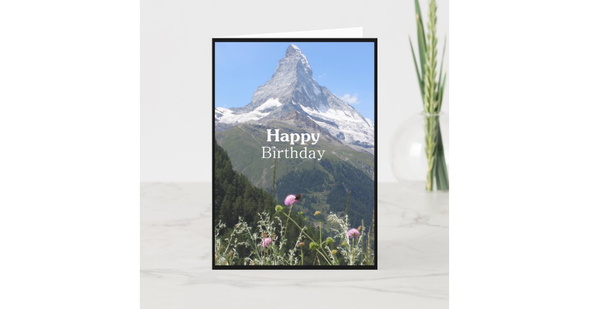 Mountain nature photography Happy Birthday card | Zazzle.com