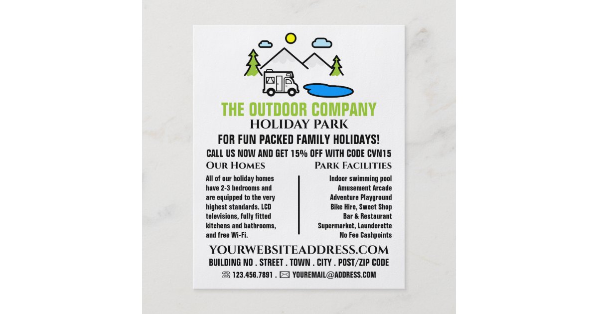 Mountain Park, Holiday Park Advertising Flyer | Zazzle