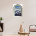 Mountain Peaks View Curved Fake Window Poster | Zazzle