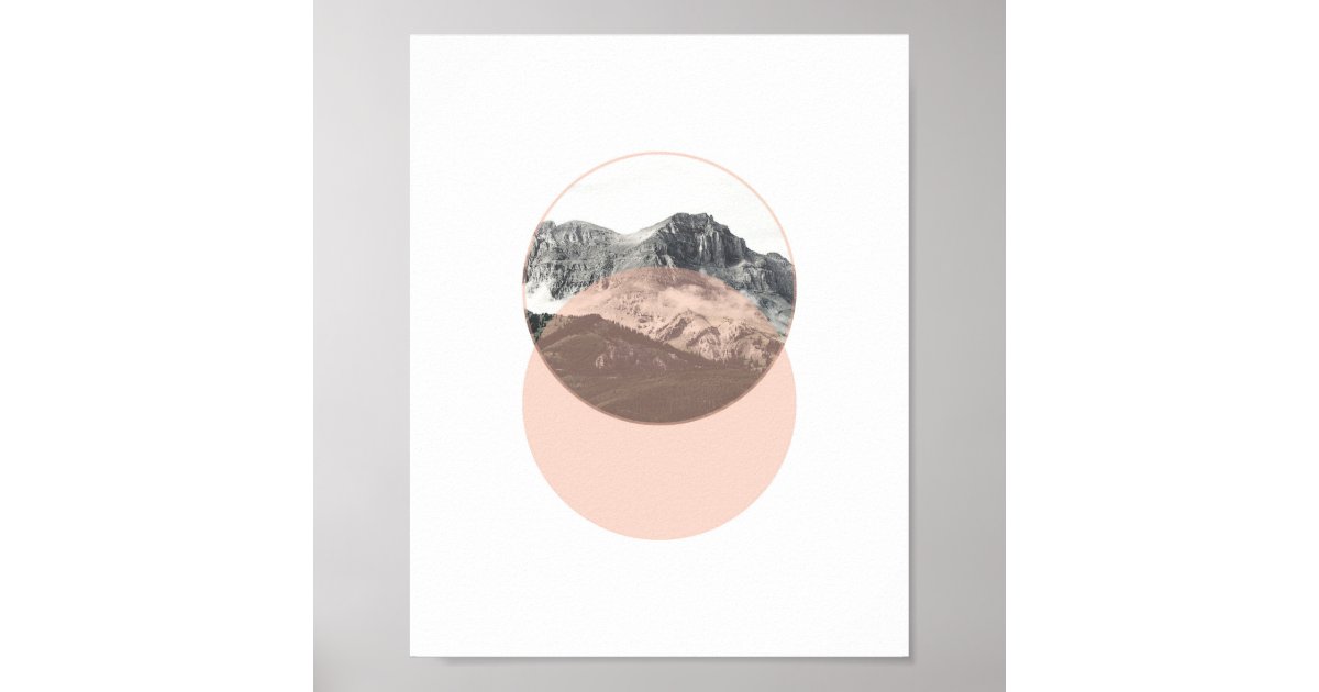 Mountain Photo Poster | Minimal Pink Art | Zazzle