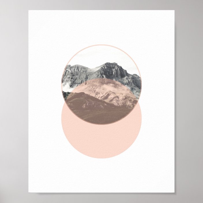 Mountain Photo Poster | Minimal Pink Art | Zazzle.com