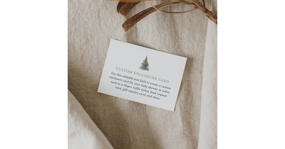 Mountain Pine Tree Baby Shower Custom Enclosure Card | Zazzle
