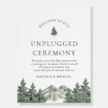 Mountain Pine Tree Wedding Unplugged Ceremony Sign | Zazzle