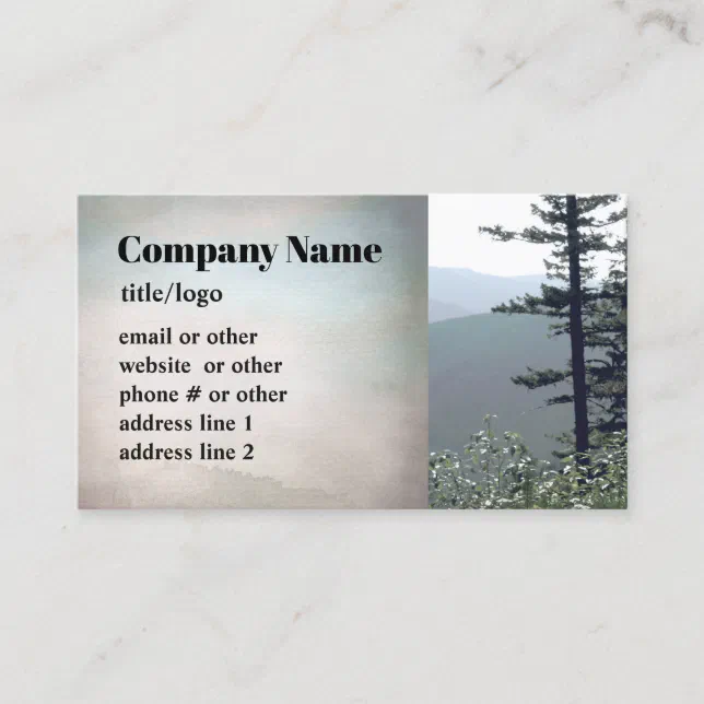 mountain pine trees business cards photo art | Zazzle