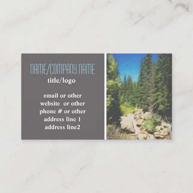 mountain pine trees nature custom business card | Zazzle